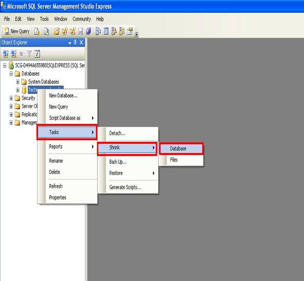 Database Shrinking in SQL server 2005 - Techyv.com Database Shrinking in SQL server 2005 - Techyv.com